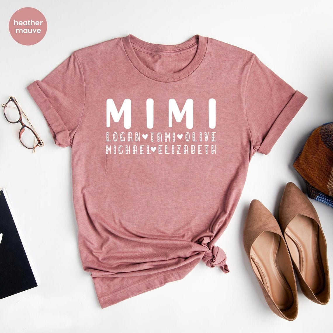 Personalized Mimi Shirt, Mimi Shirt, Mimi T-shirt With Grandkids Names ...