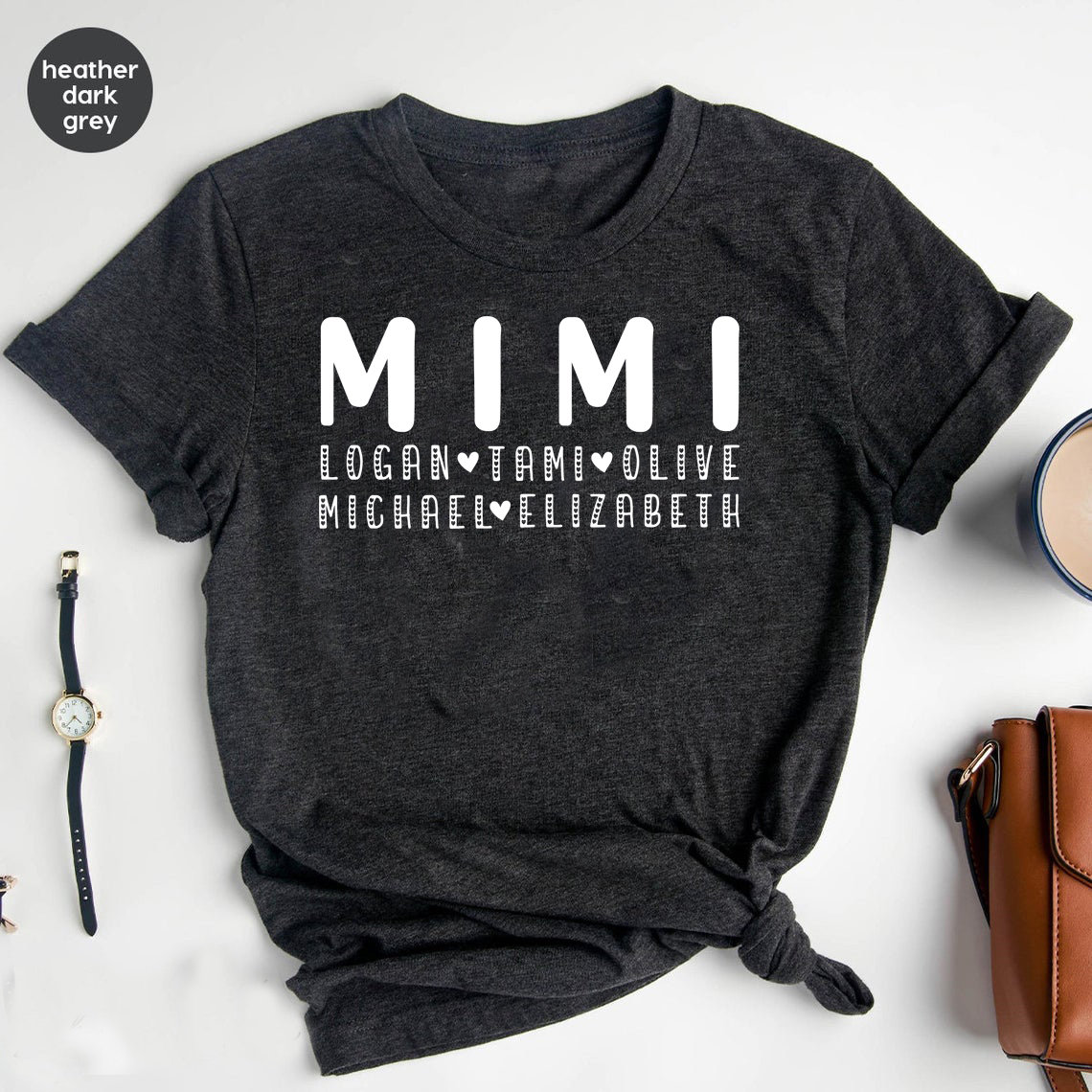 Personalized Mimi Shirt, Mimi Shirt, Mimi T-shirt With Grandkids Names ... Personalized Mimi Shirt, Mimi Shirt, Mimi T-shirt With Grandkids Names ...