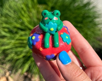 Frog Figurines Clay Figurines Clay Trinkets Frog Gifts Cute Gifts ...