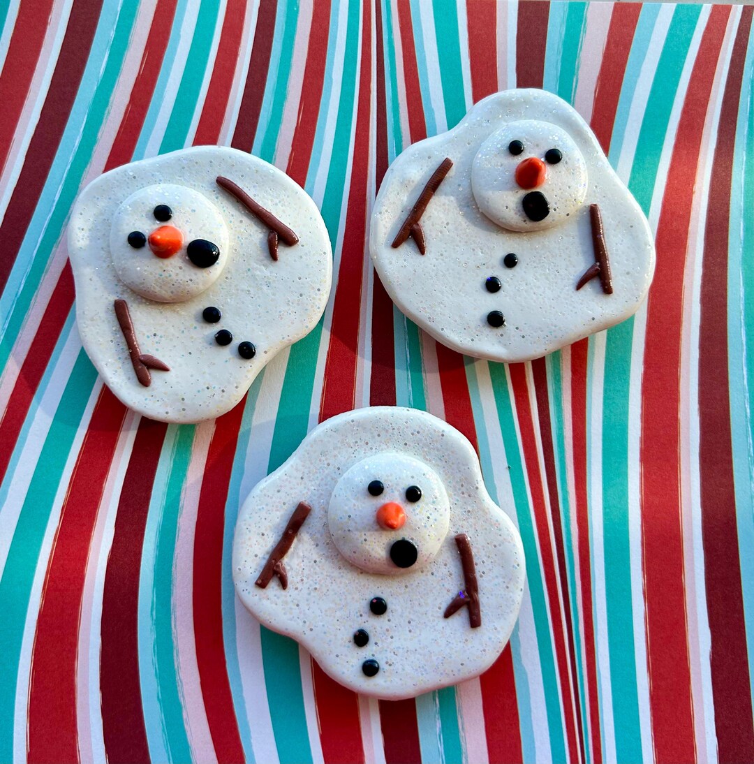 Melted Snowman Magnet, Snowman Magnet, Clay Magnet, Fridge Magnet, Cute ...