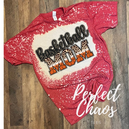 Basketball Mom Bleached Shirt / Messy Bun / Bleached T-shirt - Etsy