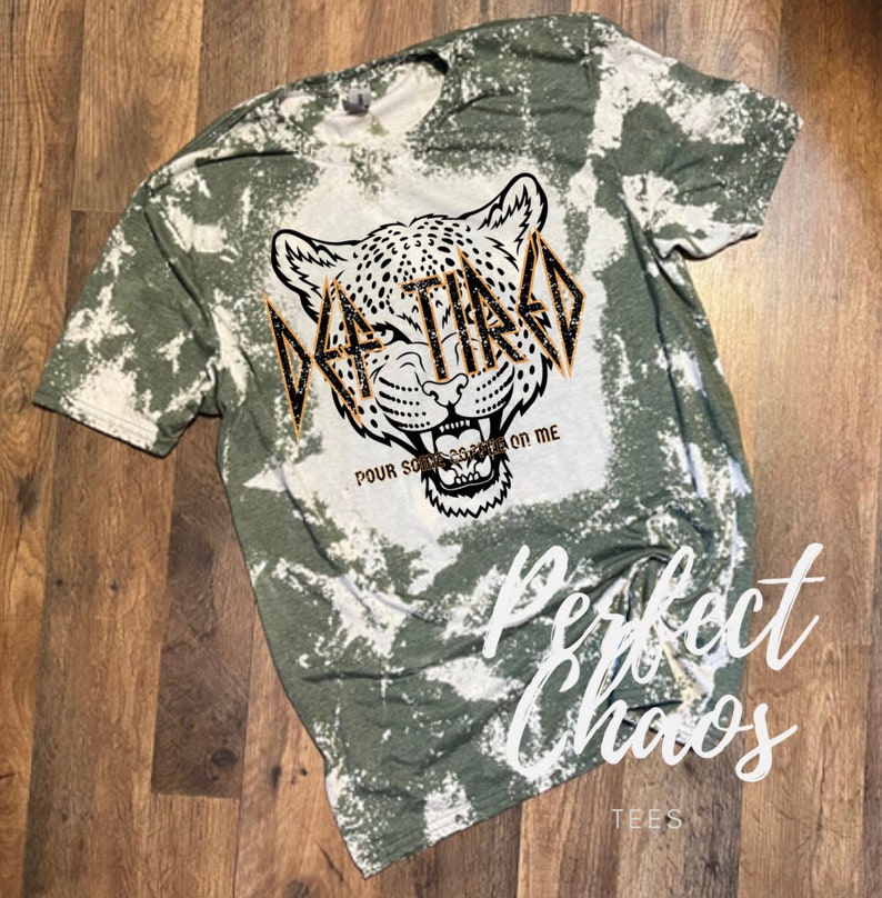 Def Tired Bleached T-shirt / Coffee T-shirt - Etsy