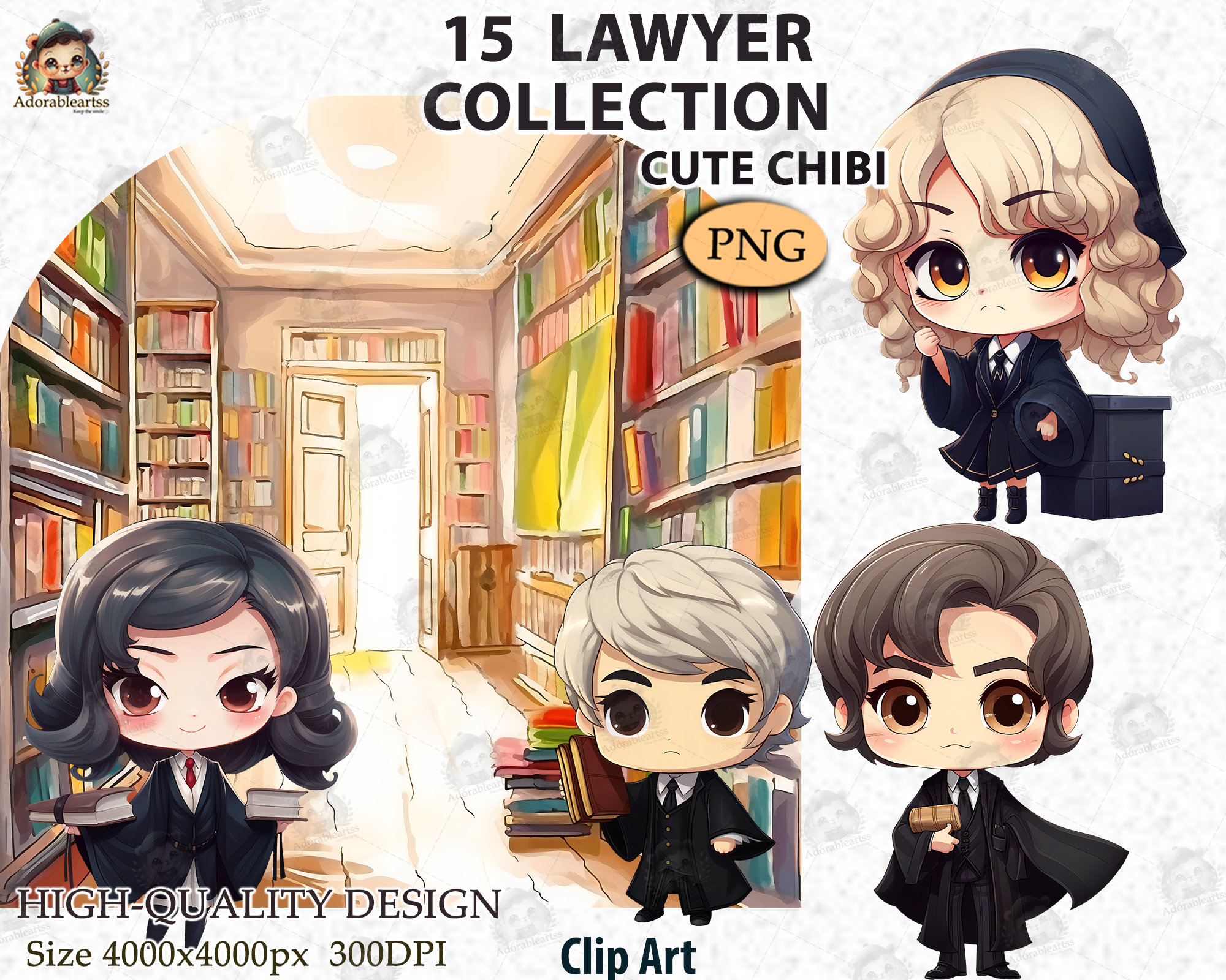 Happy Lawyer Chibi, Clipart PNG, Adorable Justice for Crafting PNG ...