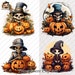 Halloween Skeleton Clipart Spooky Pumpkin Clipart Bundle, Watercolor ...