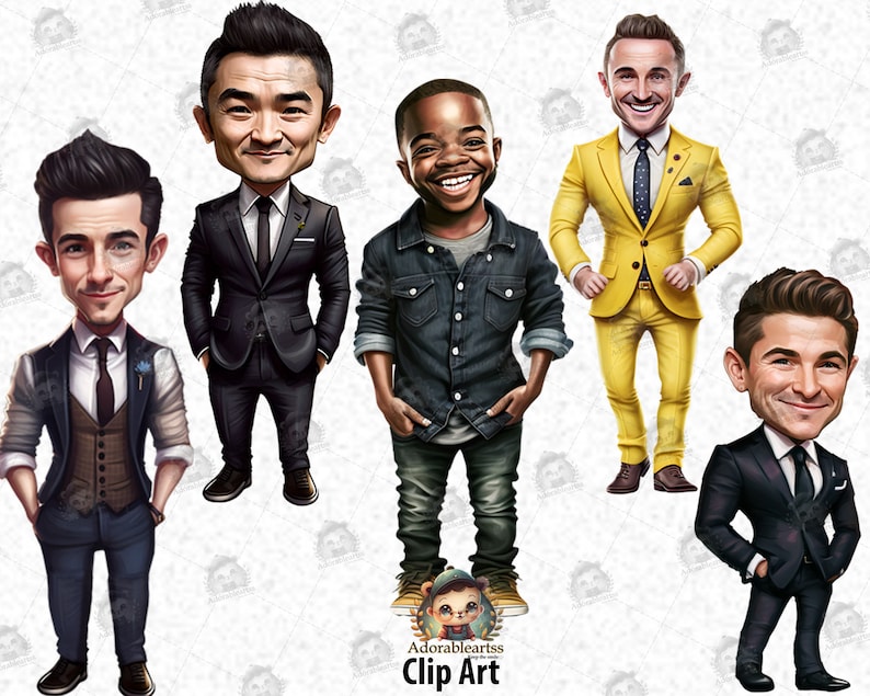 Cute Family Chibi, Clipart Daughter, Son and Baby Kid Mother Dad ...