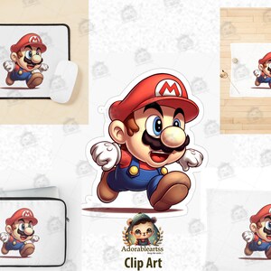 Buy Super Mario Chibi Clipart Jumping Clipart Mario Family Online in ...