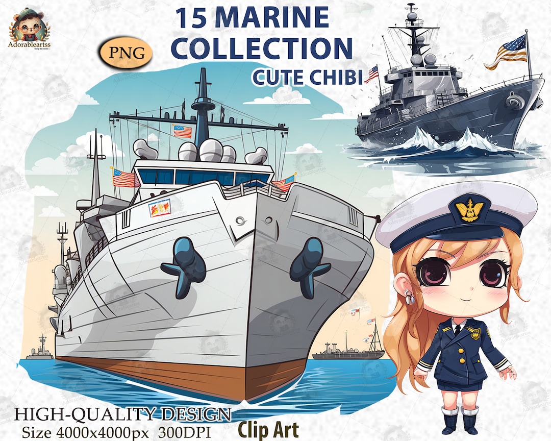 Marine Army Clipart, Chibi Marine Dress, Boy Marine Girl, Corps Ships ...