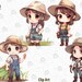 Buy Cute Farmer Chibi Clipart PNG, Farmers Bundle, Farm Life, Farmer ...
