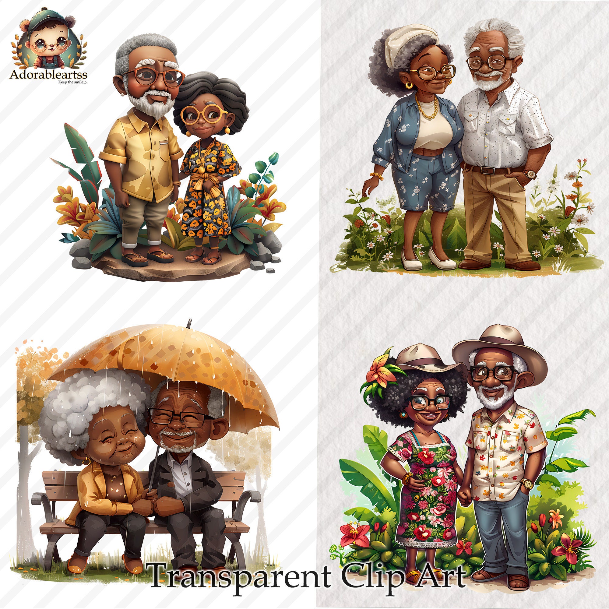Cute Old Happy Couple PNG Clipart, Valentine Day, Garden, Grandpa and ...