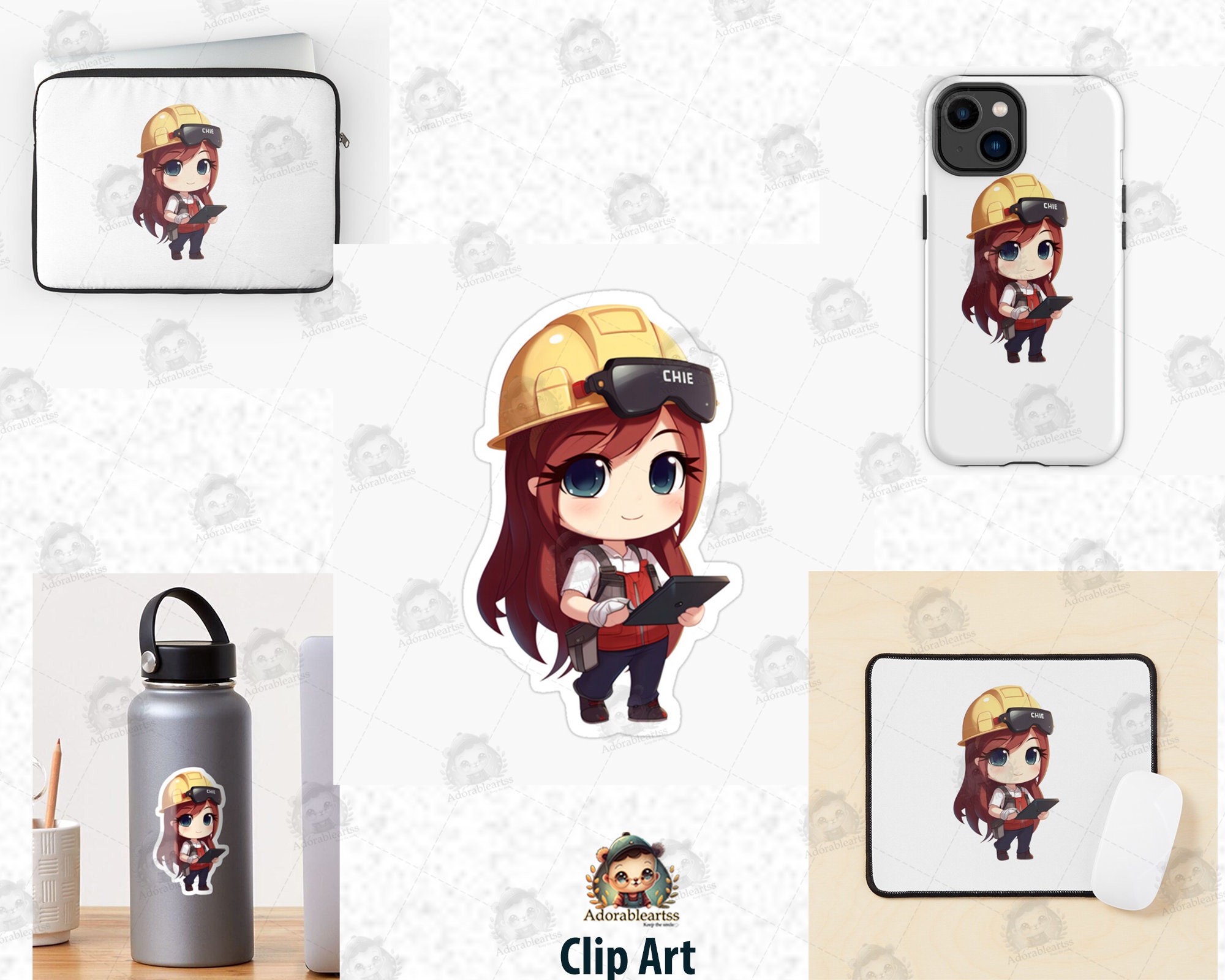 Cute Civil Engineer Chibi Clipart PNG for Crafting and Design - Etsy