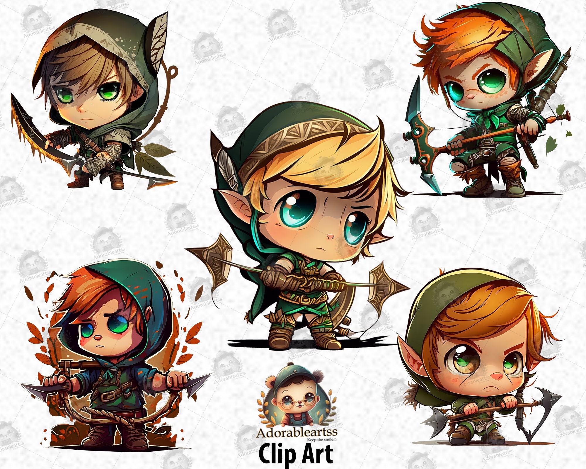 Archery Bow Arrow Cute Chibi Boy, Archery Cute Chibi, Arrow Hunting ...