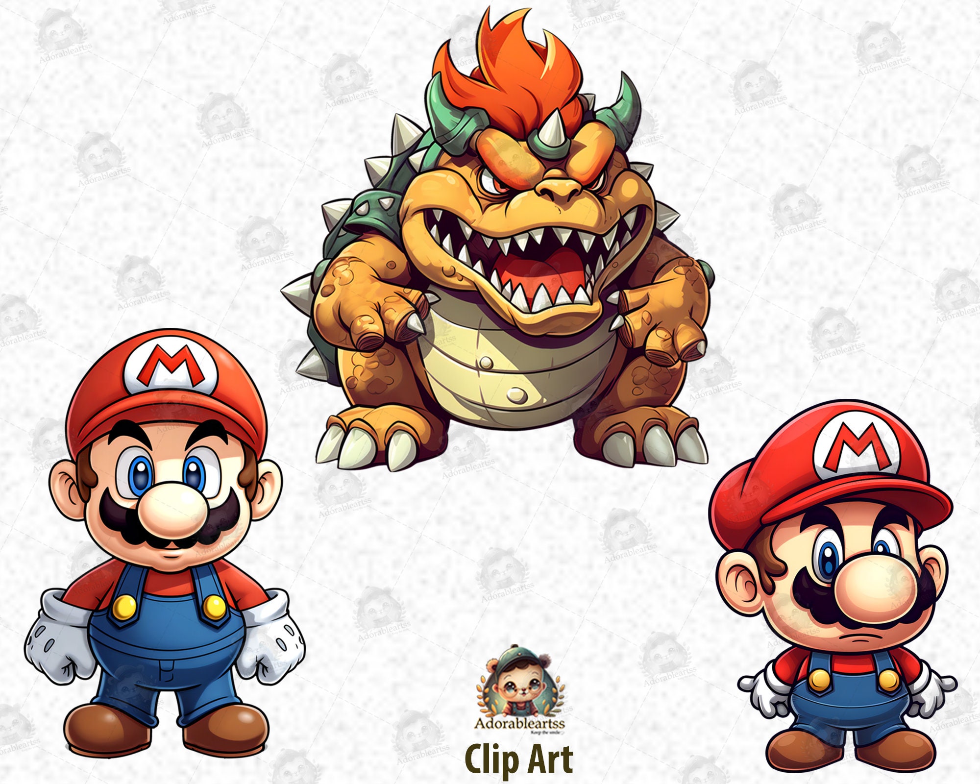 Cute Super Mario Chibi Clipart, Jumping Clipart, Princess Daisy , Mario ...