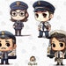 Happy Bus Driver, Girl and Boy Chibi Clipart, Public Transportation for ...