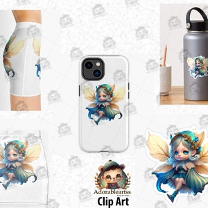 Watercolor Fairy Clipart Bundle, Blue Fairy PNG, Cute Snow Fairies ...