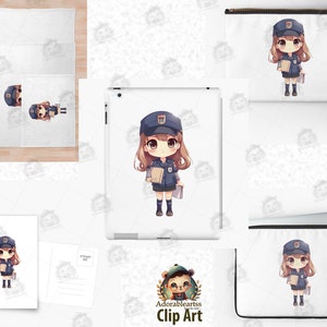 Postman Chibi Clipart: Postal Van, Boy & Girl PNG (digital Download) - Etsy