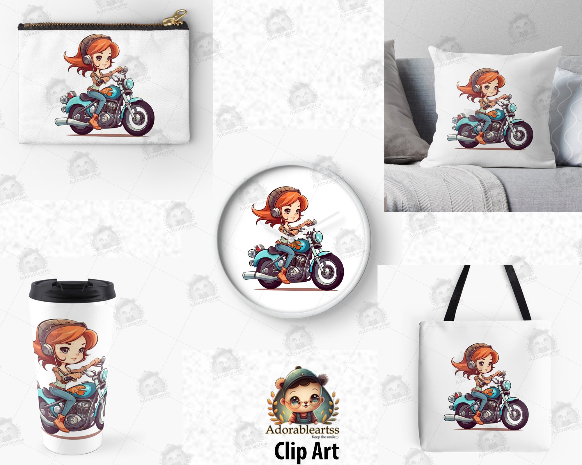 Motocycle Riding Girl, Riding Girl Chibi, Cute Chibi Happy Girl ...