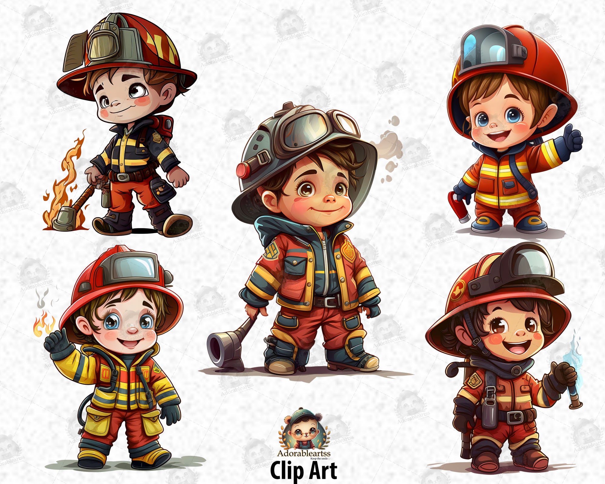 Firefighter Cute Chibi, Cute Fireman Boy Dress, Community Service ...