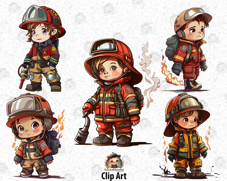 Firefighter Cute Chibi Cute Fireman Boy Dress Community - Etsy Firefighter Cute Chibi Cute Fireman Boy Dress Community - Etsy