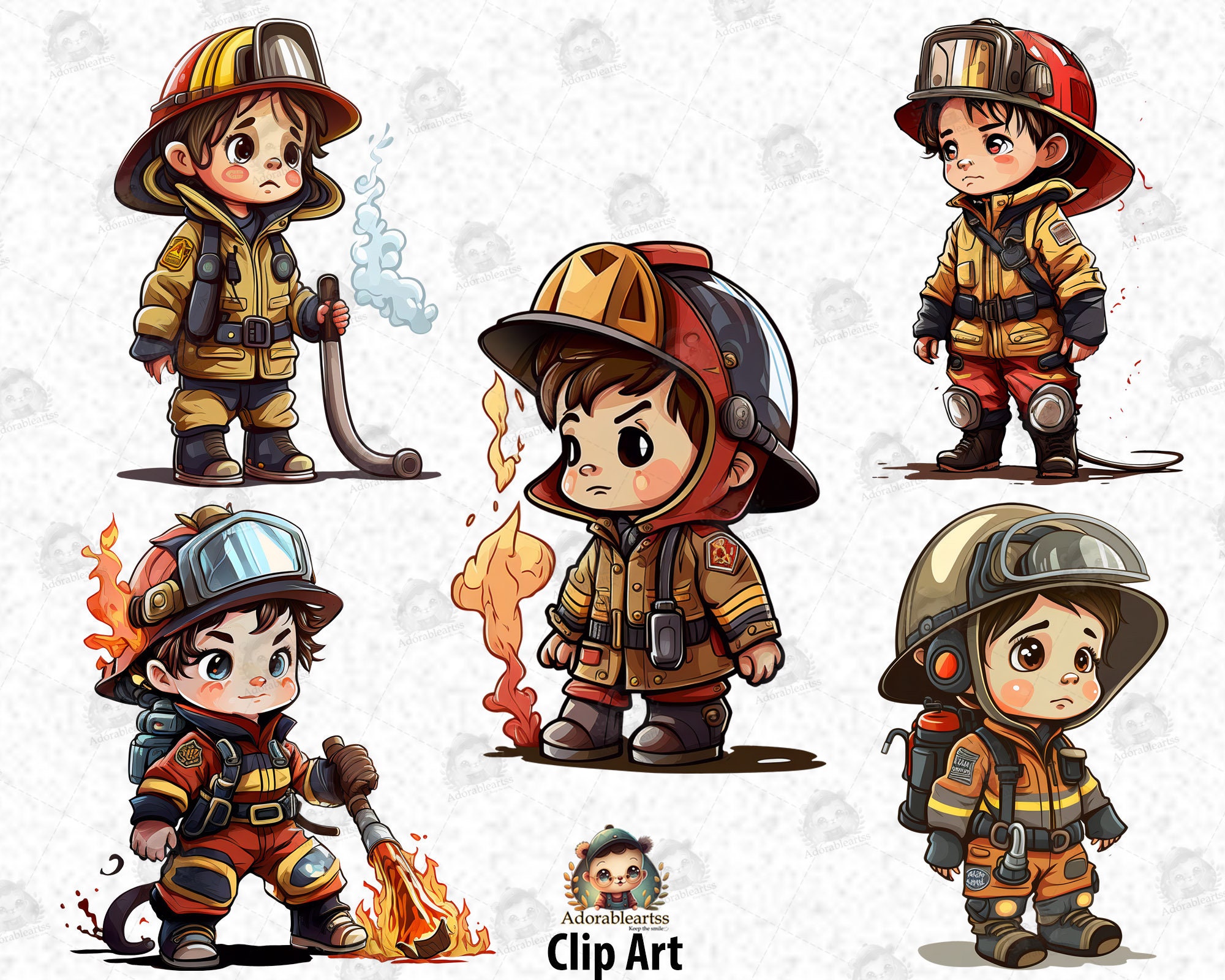 Firefighter Cute Chibi, Cute Fireman Boy Dress, Community Service ...