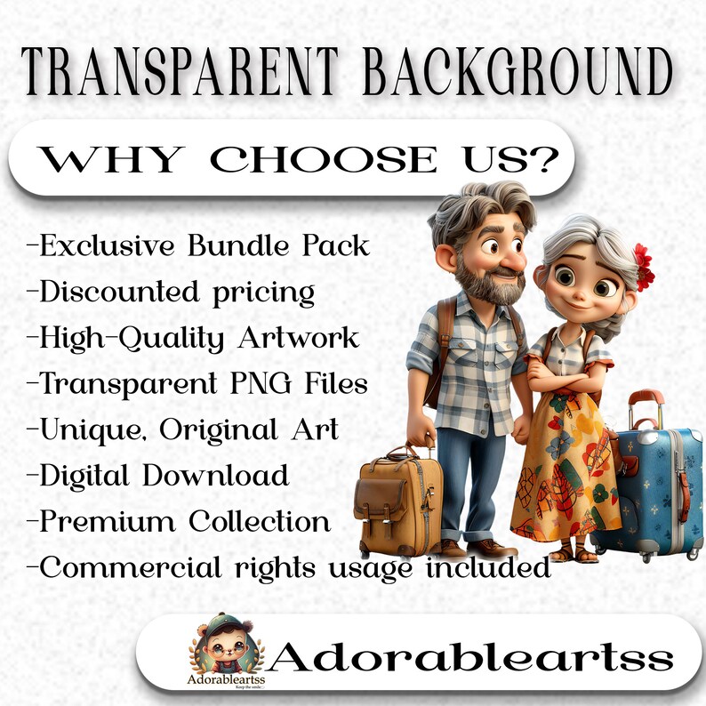 Travel Couple Clipart, Travel Clipart, PNG, Suitcase Clipart, Couple ...