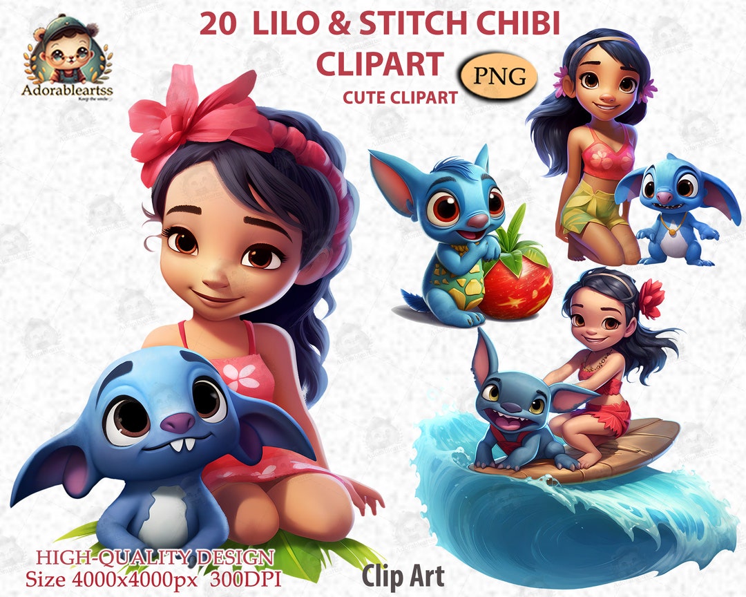Lilo & Stitch Cute Chibi Clipart Creature, Baby Lilo Princess and ...