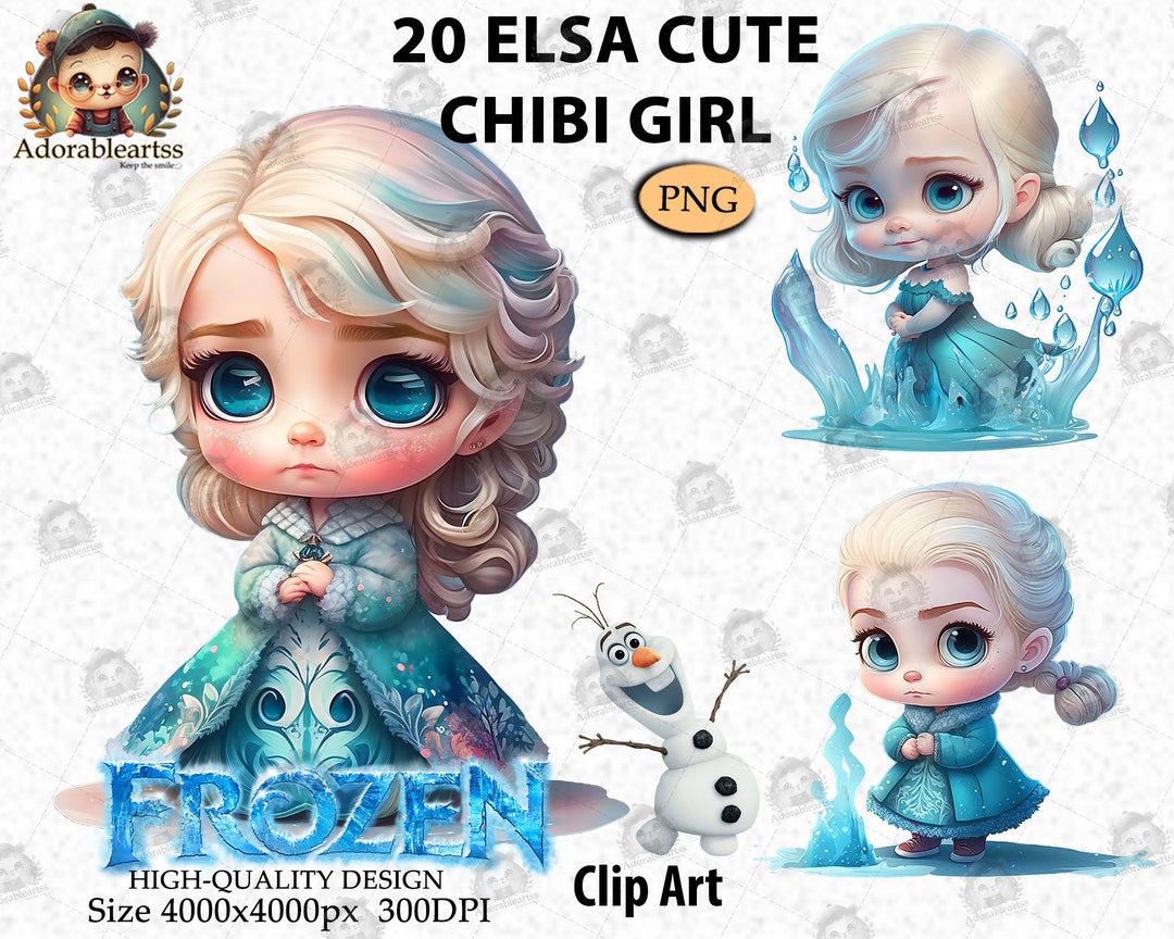 Buy Frozen Elsa Cute Chibi Clipart Frozen Parody Clipart Frozen Online ...