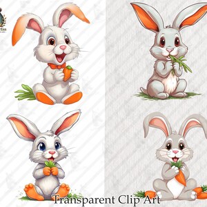 Funny Bunny Clipart PNG, Easter Bunnies,carrot, Digital Download ...