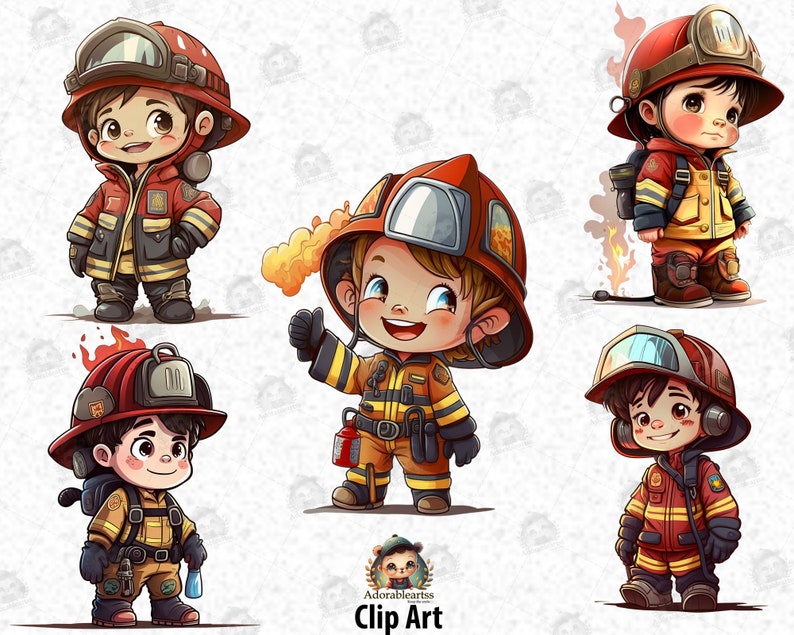 Firefighter Cute Chibi, Cute Fireman Boy Dress, Community Service ...