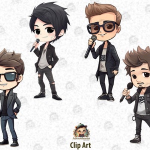 Musician Boy Watercolor Clipart: Music Instrument PNG Bundle (digital ...
