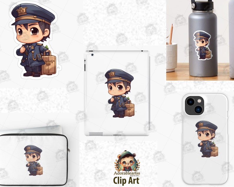 Train Master Clipart Chibi Master Boy and Girl Cute Dress - Etsy