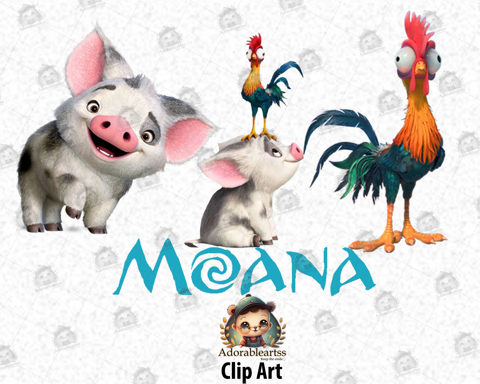 Moana Cute Chibi Clipart, Little Moana Girl, Moana PNG, Moana Birthday ...