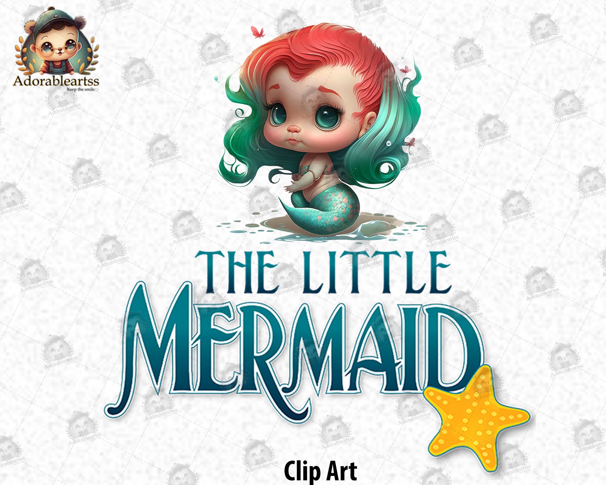 Little Mermaid Chibi Clipart Little Mermaid PNG Mermaid - Etsy