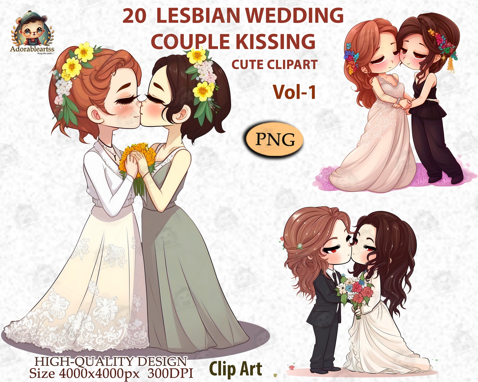 Adorable Lesbian Couples Kissing