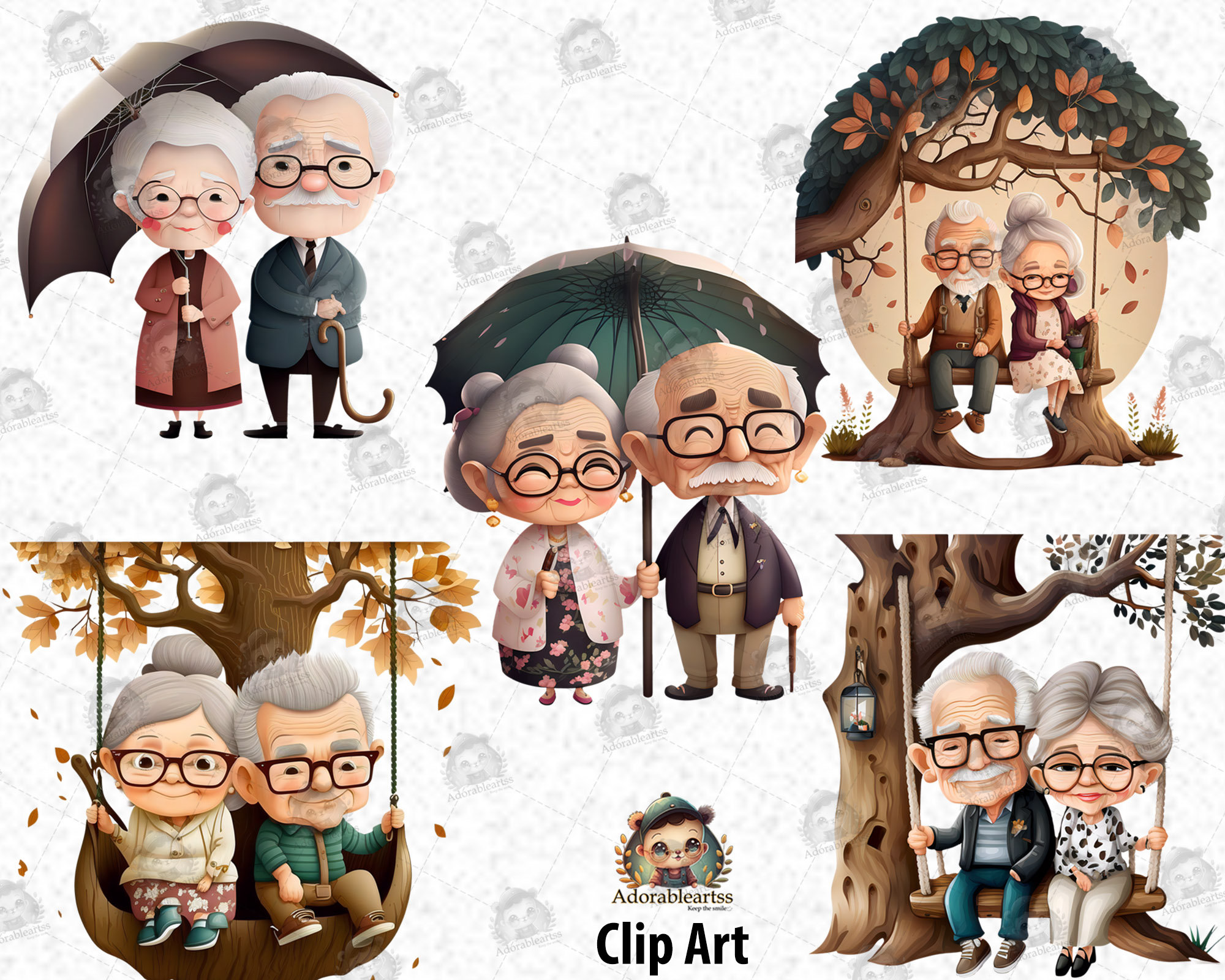Old Couple Cartoon Clipart