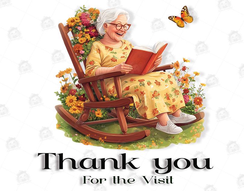 Grandma Reading Clipart: Garden Rocking Chair PNG Images (digital ...