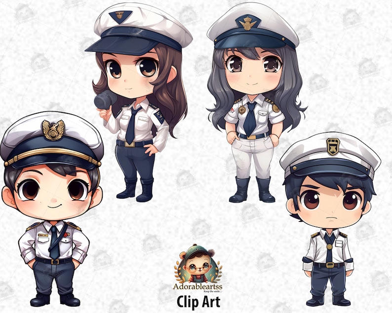 Pilot Chibi Clipart, Airplane Collection, Cute Girl Pilot, Travel ...