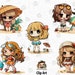 Beach Girl Clipart, Summer Clipart, Friend Clipart, Chibi Clipart ...