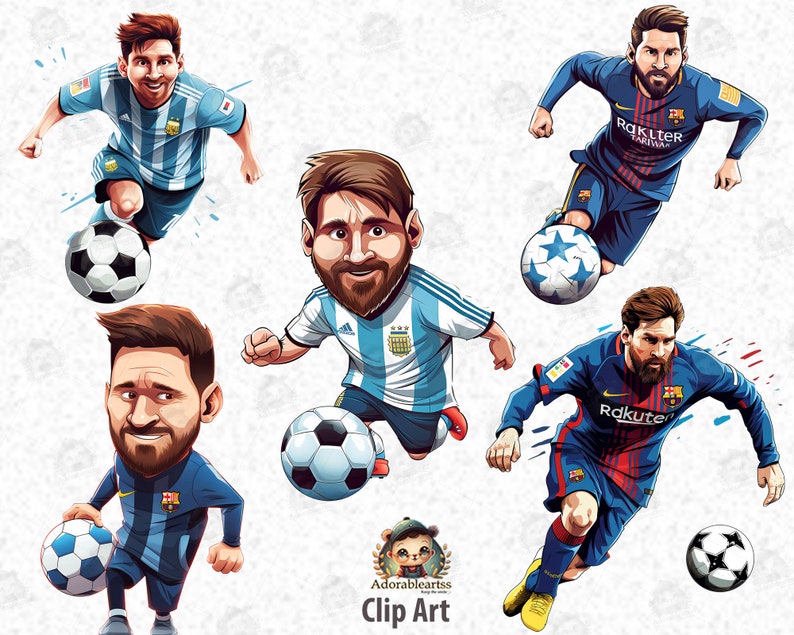 Lionel Messi Soccer Player Chibi Clipart Cute Leo Messi - Etsy Denmark