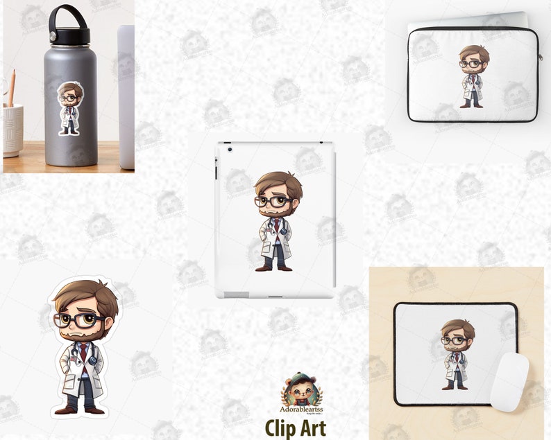 Cute Doctor Girl and Boy Chibi Clipart Hospital Png for - Etsy