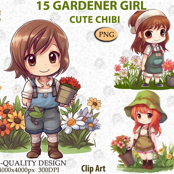 Chibi Flower Clipart - Etsy