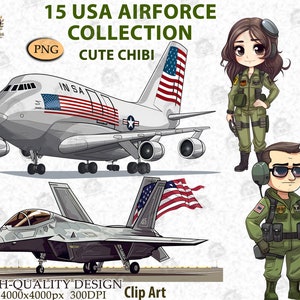 Us Air Force Clipart, Chibi Airforce US Flag, USA Fighter Plane ...