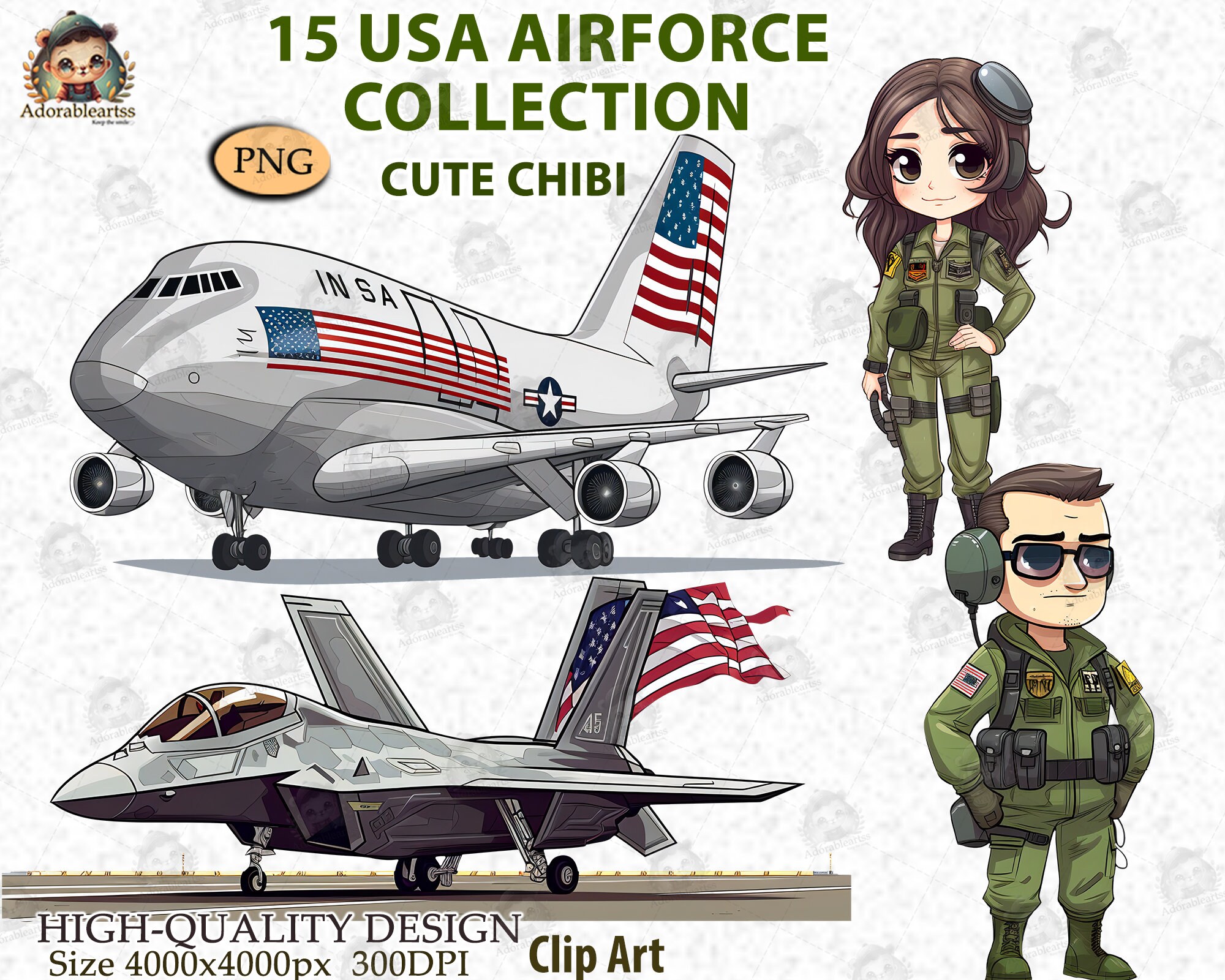 Us Air Force Clipart, Chibi Airforce US Flag, USA Fighter Plane ...