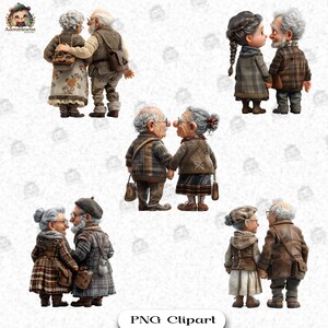 Elderly Couple Clipart, Grandpa and Grandma, Best Friend Clipart, Card ...