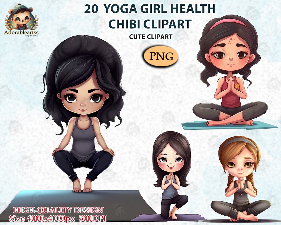 Yoga Girls Clipart Bundle, Cute Girl, Beautiful Girl Model, Yoga ...