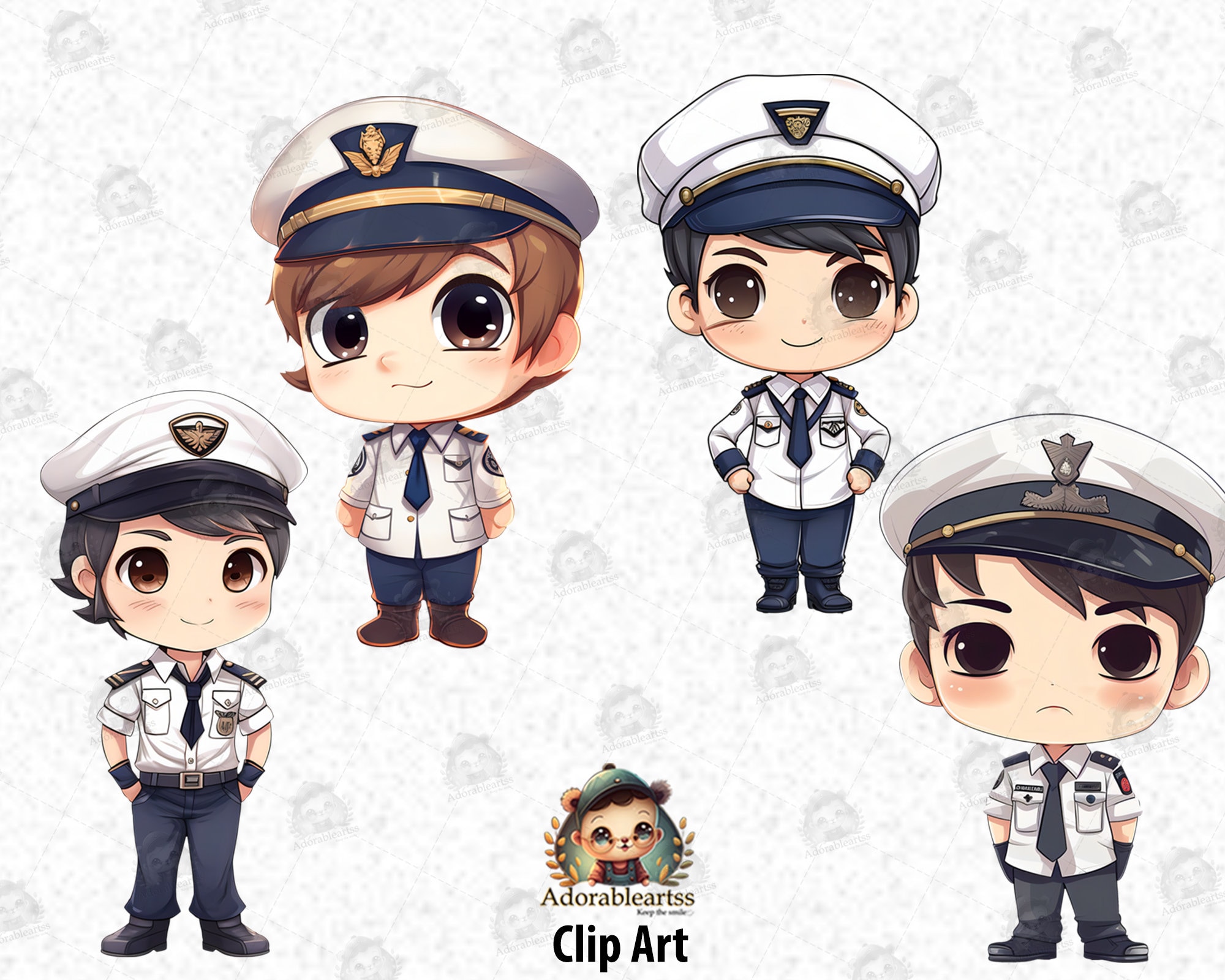 Pilot Chibi Clipart, Airplane Collection, Cute Girl Pilot, Travel ...