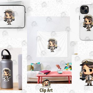 Happy Bus Driver, Girl and Boy Chibi Clipart, Public Transportation for ...