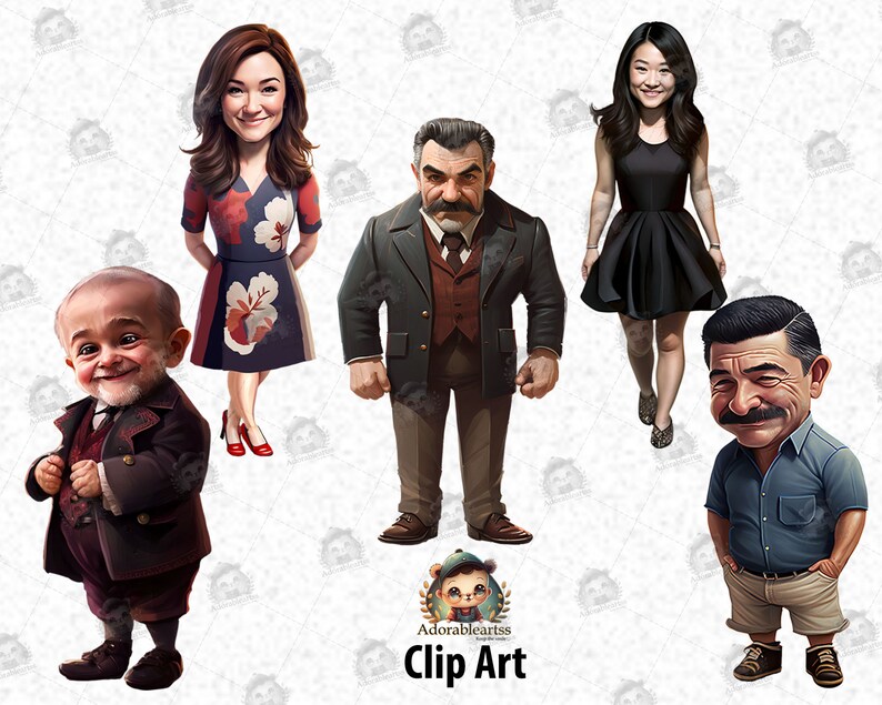 Happy Family Chibi Clipart Daughter Son and Baby Mom Dad - Etsy UK