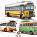 Happy Bus Driver, Girl and Boy Chibi Clipart, Public Transportation for ...