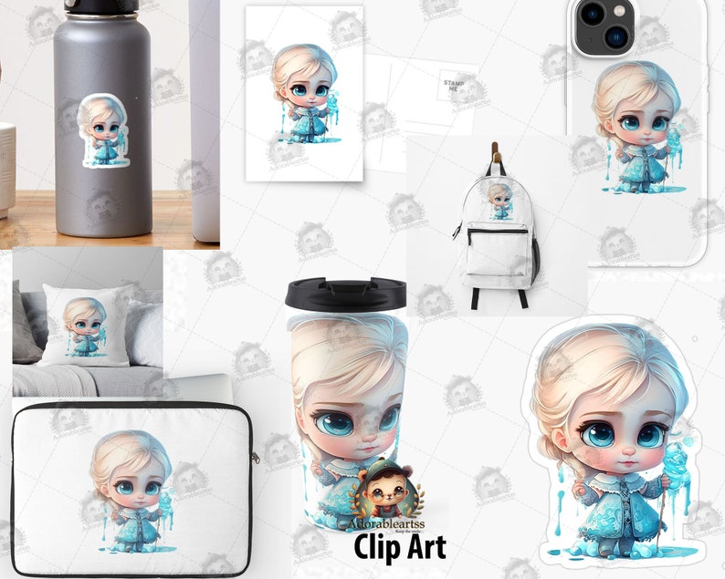 Buy Frozen Elsa Cute Chibi Clipart Frozen Parody Clipart Frozen Online ...