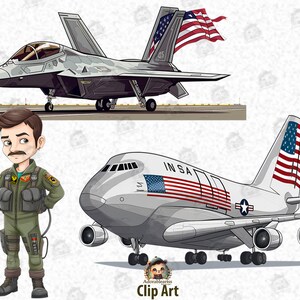 Us Air Force Clipart, Chibi Airforce US Flag, USA Fighter Plane ...